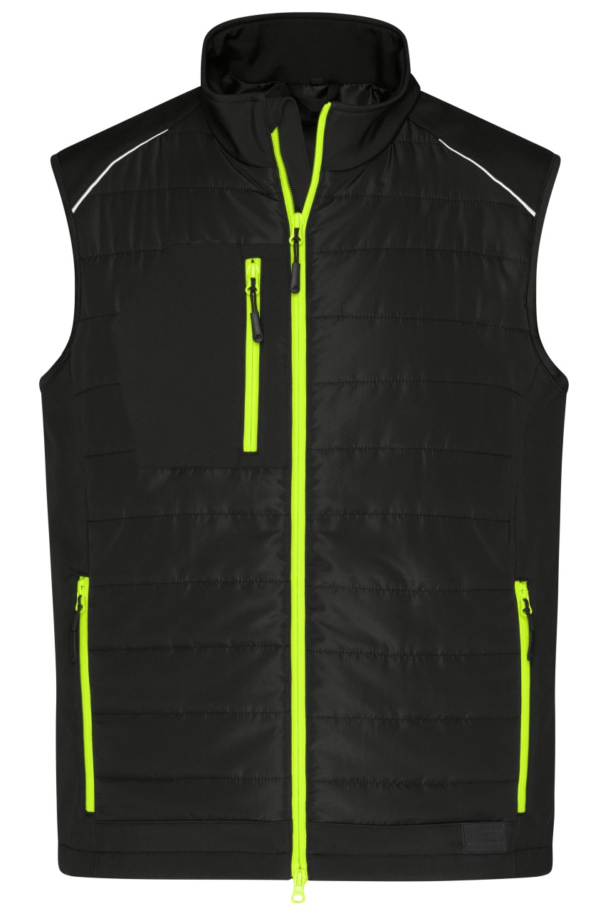 James & Nicholson JN1822 men's hybrid vest in 5 colors | black ...